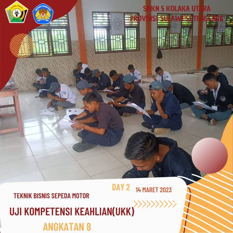 Hari Ke-3, Jurusan TBSM SMKN 5 Kolaka Utara Ikut Uji Kompetensi Keahlian