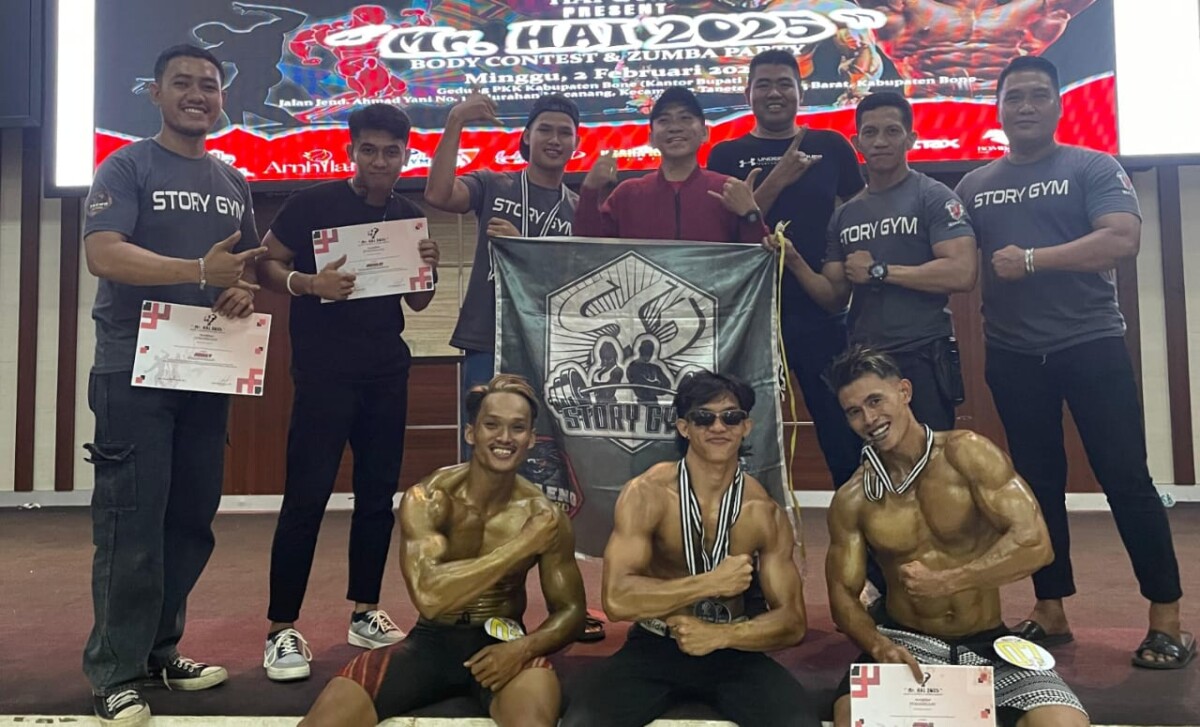 Story Gym Makassar Sukses Raih 4 Medali di Event Body Contest di Bone
